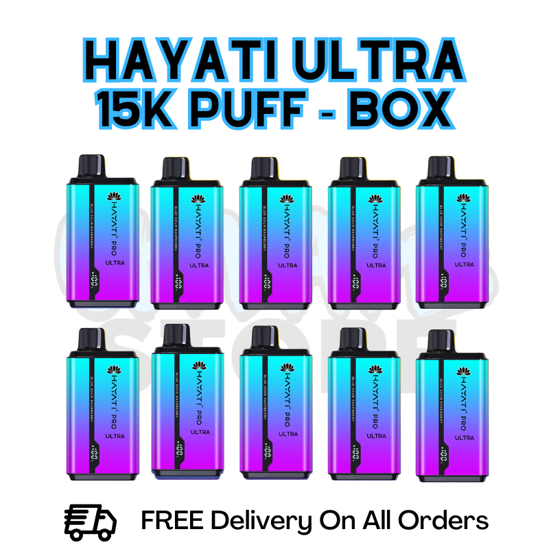 Blue Sour Raspberry Hayati Pro Ultra 15K Puffs Box Of 10 – UK Vape Store